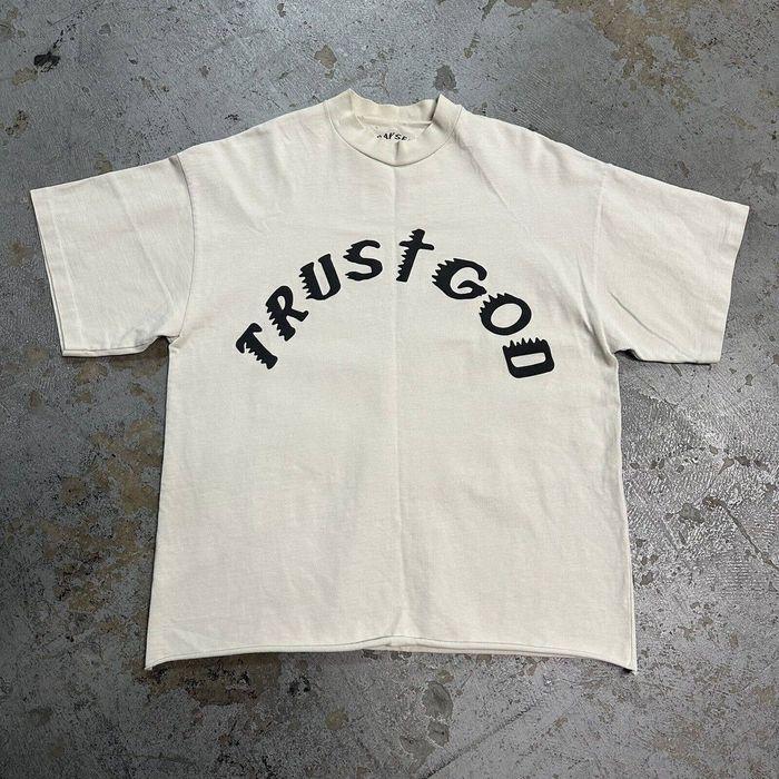 Kanye West Kanye West CPFM Trust God Sunday Service Puff Print T-Shirt ...