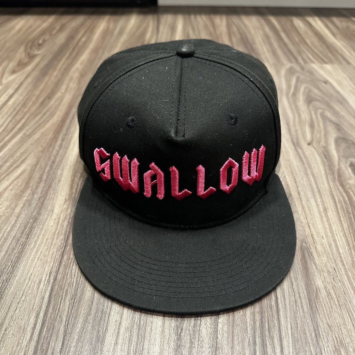 Alexander McQueen MCQ Black Pink Embroidered Swallow Baseball Caps ...