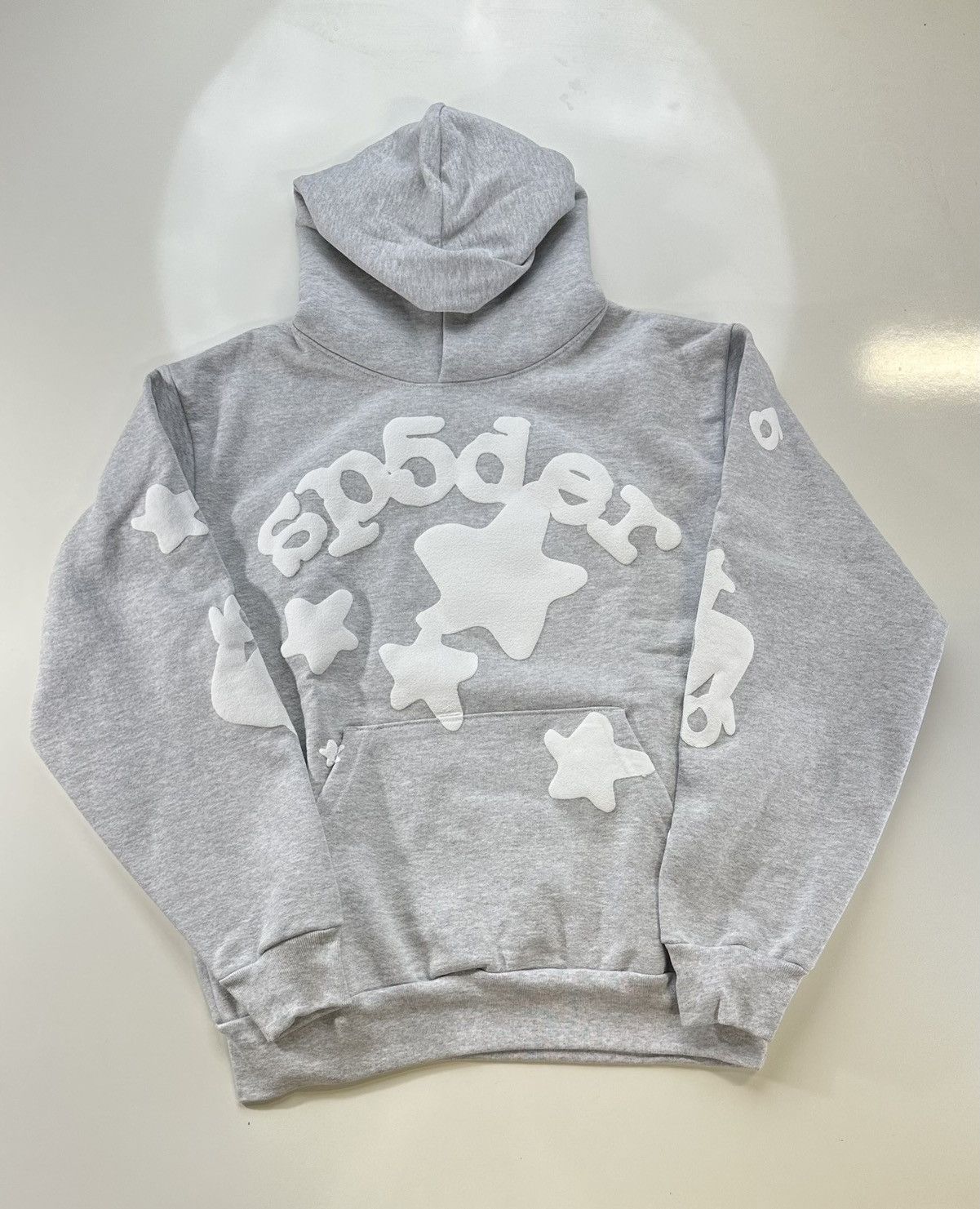 Spider Worldwide Grey beluga sp5der hoodie | Grailed