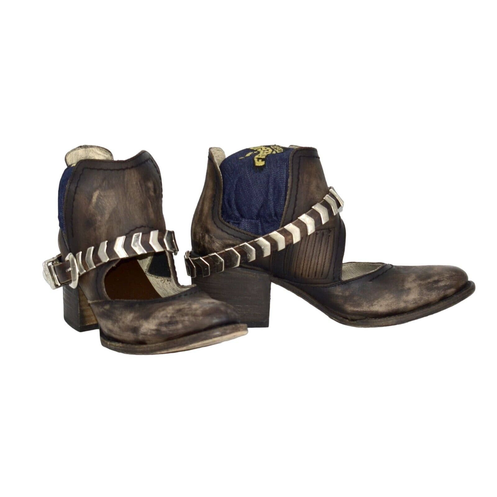 Steven Alan FREEBIRD BY STEVEN Distressed Brown Leather Bootie Shoes 9 ...