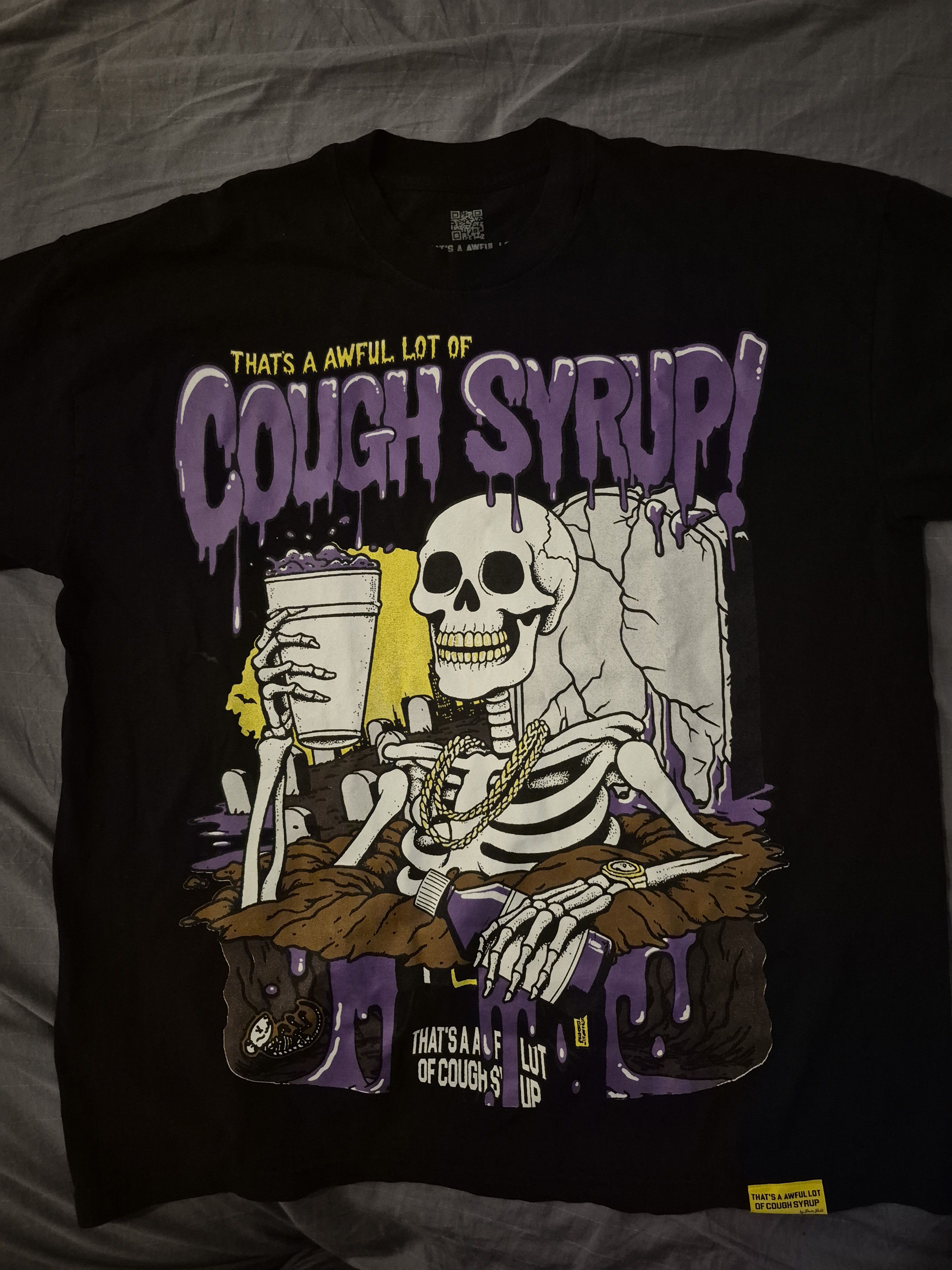 Awful Lot of Cough Syrup Awful Lot of Cough Syrup Skeleton Black Tee ...