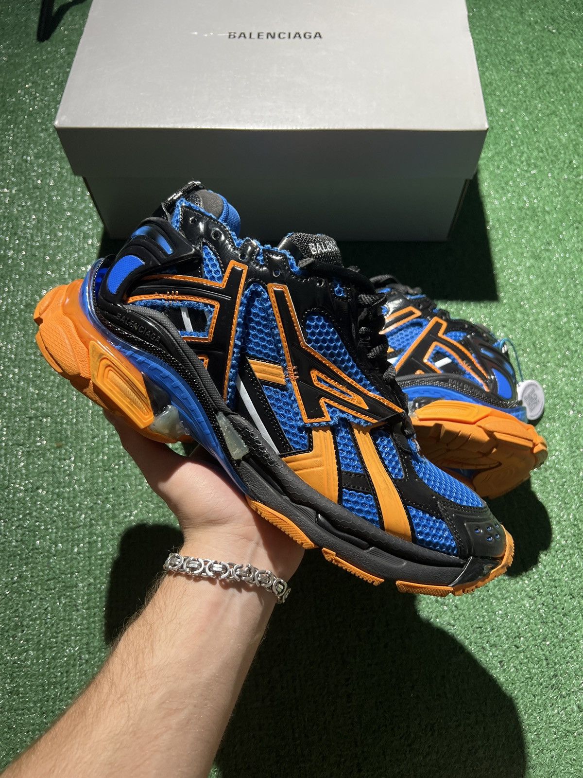 Balenciaga Balenciaga Runners Black Blue Orange size 42 | Grailed