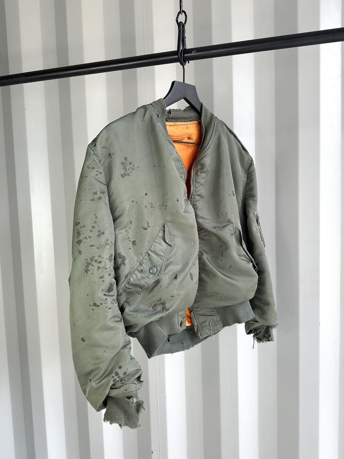 Military × Vintage Thrashed Faded Ma1 Flight Bomber | Grailed