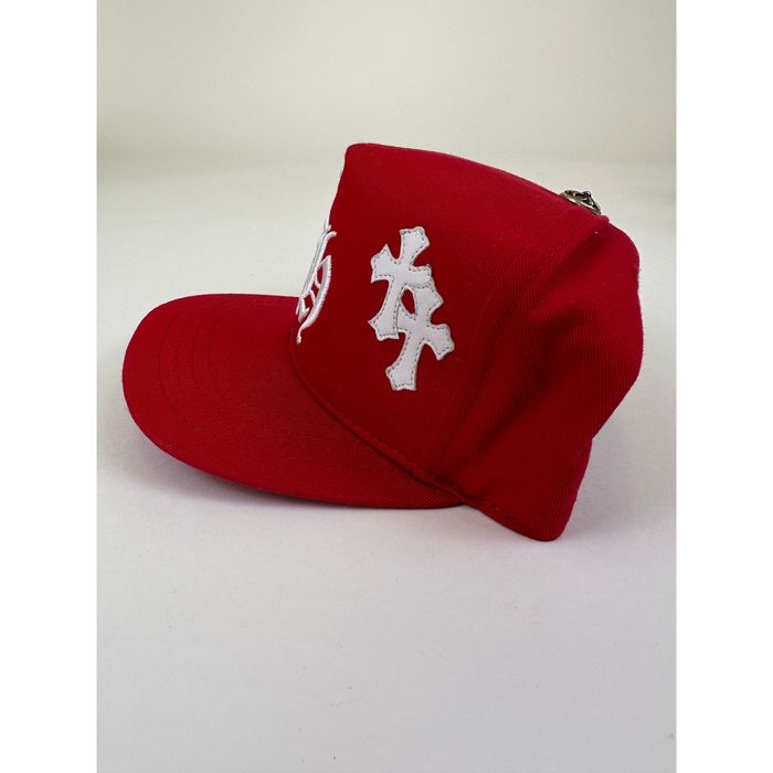Chrome Hearts Red CH Cross Patchwork Hat | Grailed