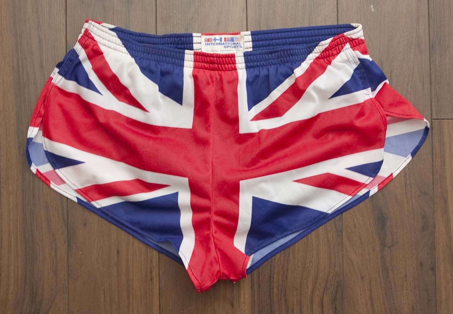 Made In Usa × Vintage Union Jack Swim Shorts Vtg International Sports ...