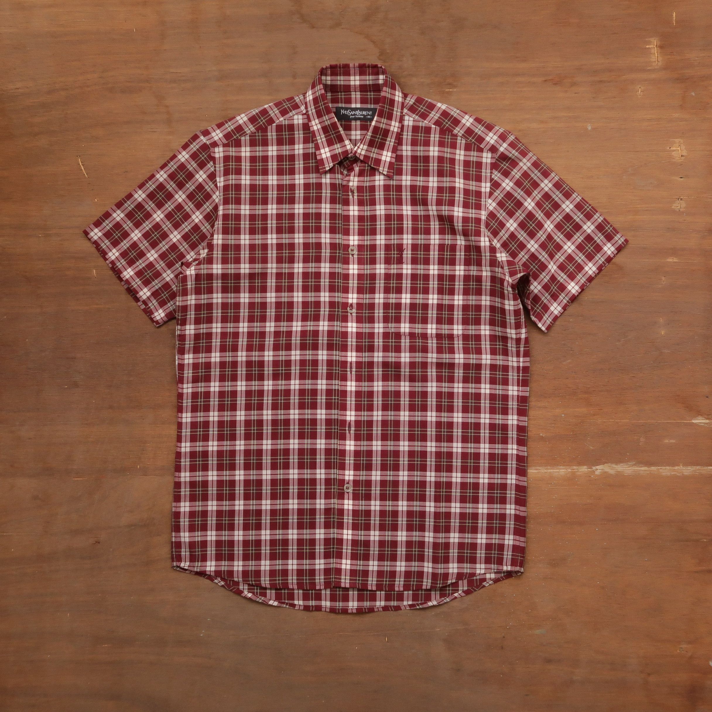 Saint Laurent Paris 90s Yves Saint Laurent YSL Pour Homme Plaid Shirt ...