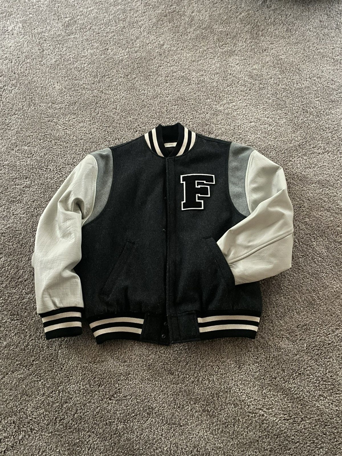 Essentials Fear Of God Varsity Jacket | Grailed
