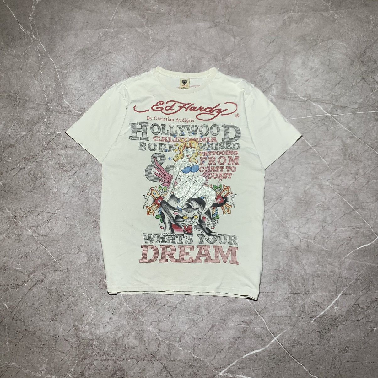 Ed Hardy × Streetwear × Vintage Vintage y2k Ed hardy pin up girl AOP t ...