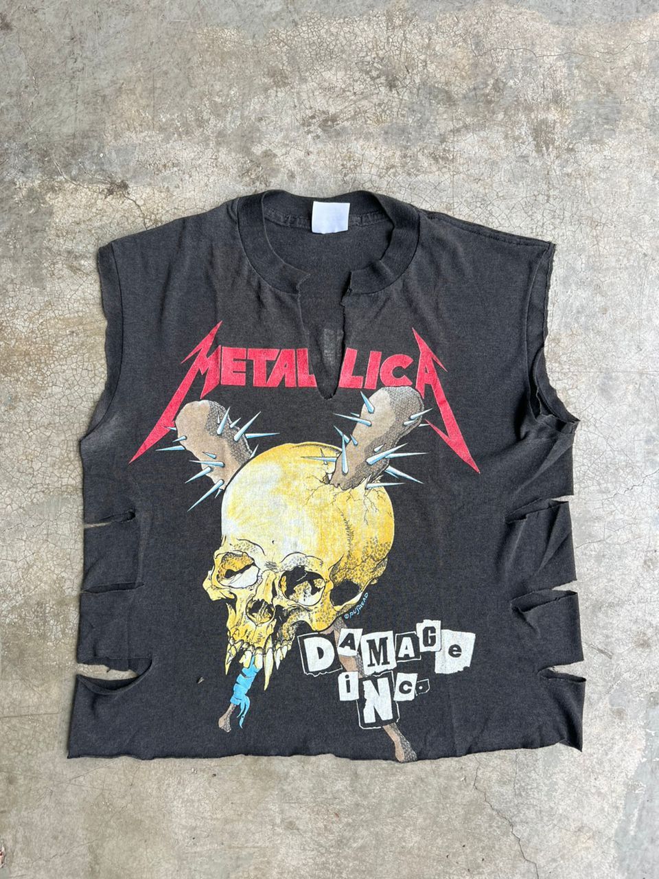 Vintage VTG 80's Damage Inc Tour Custom Distressed Tshirt | Grailed