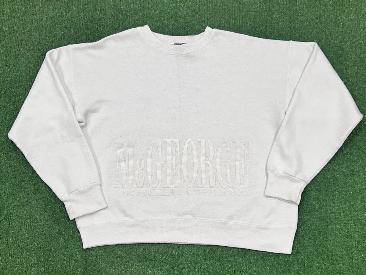 Vintage 90s McGeorge School Of Law Tonal Crewneck Sweatshirt | Grailed
