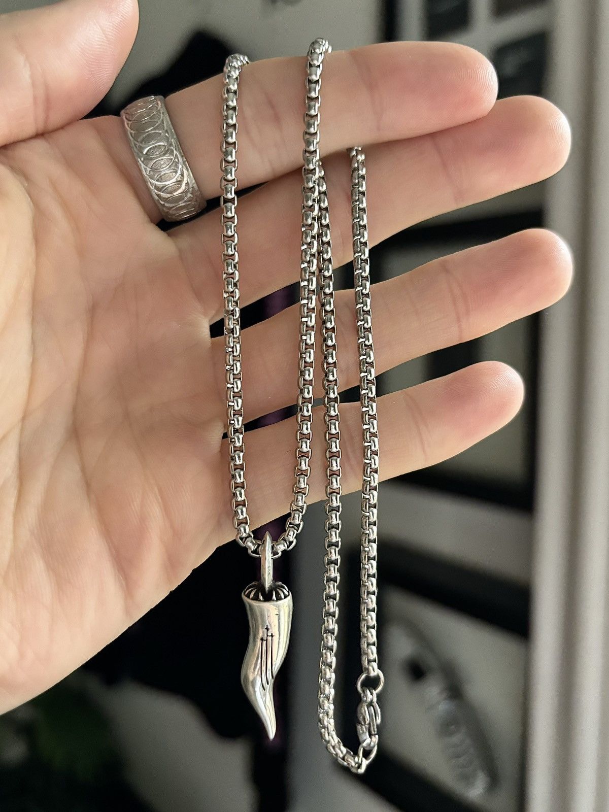 Chrome Hearts CORNICELLO TOOTH HORN PENDANT CHAIN | Grailed
