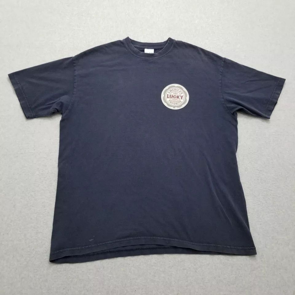 Lucky Brand Vintage Lucky Brand Shirt Mens Large Blue Crew Neck Logo ...