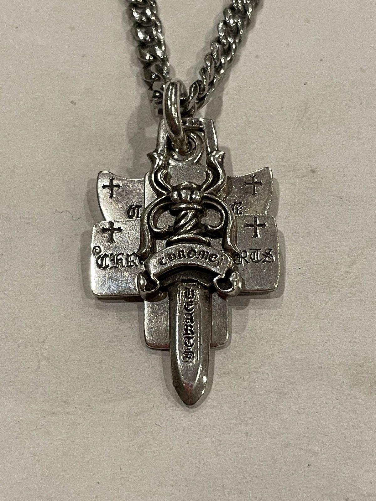 Chrome Hearts Chrome Hearts 3 Trinkets Dagger Pendant Cuban Chain ...