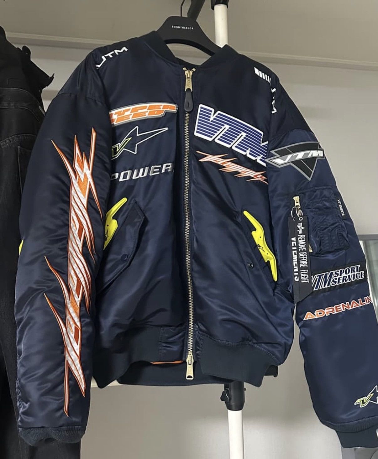 Vetements Vetements racing bomber navy | Grailed