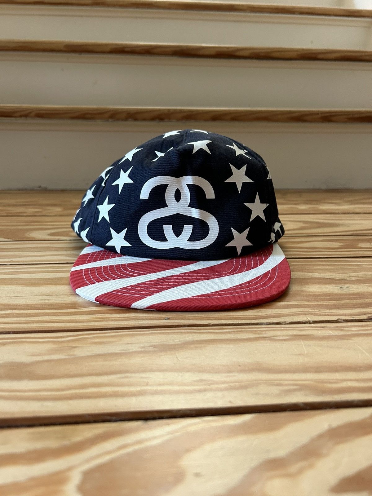 Vintage Stussy American Flag Snapback Hat | Grailed