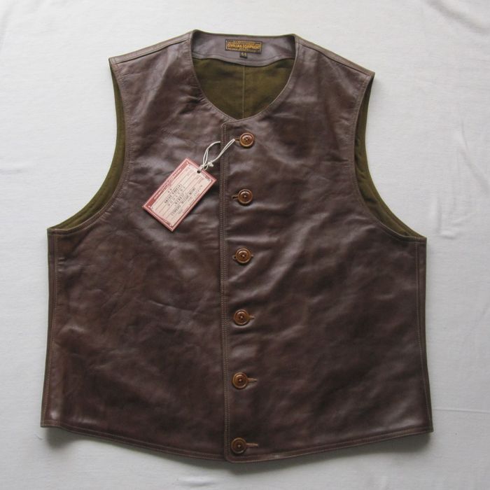 Freewheelers “JERKIN” LEATHER WORK VEST | Grailed