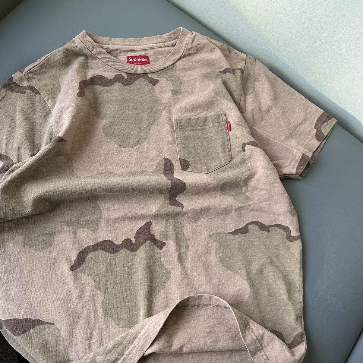 Streetwear × Supreme Old Supreme Blank Faded Desert Camo Cotton Logo ...