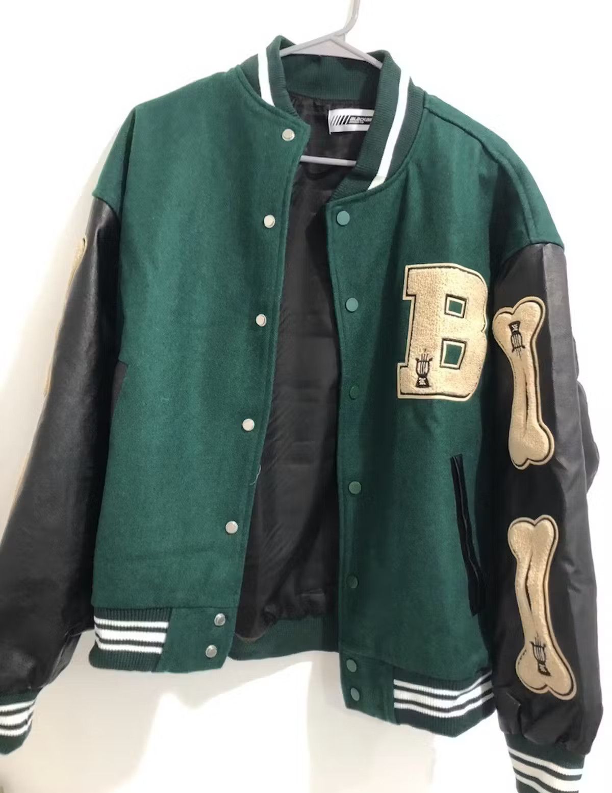 Vintage Skeleton Bone Patch Varsity Jacket | Grailed