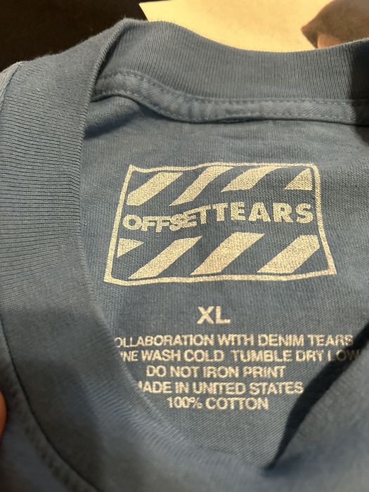 DENIM TEARS OFFSET x DENIM TEARS “SET IT OFF” Blue T shirt | Grailed