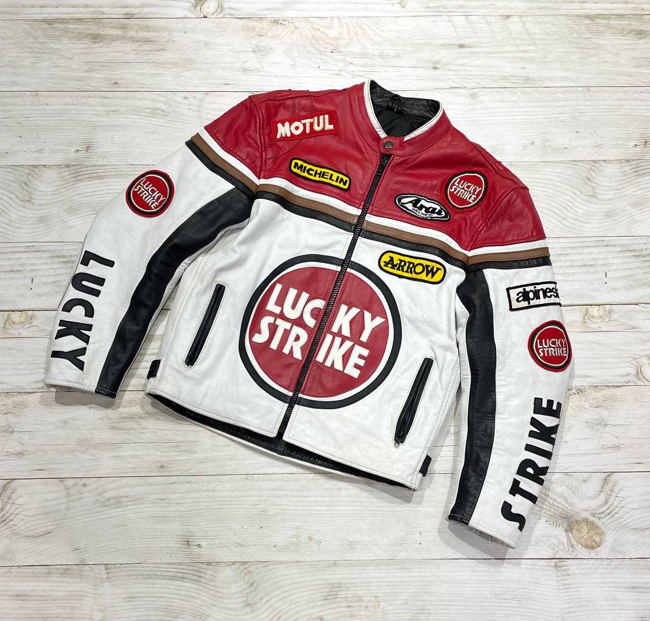 Formula 1 Vintage Lucky Strike SCHWARTZ Racing Moto Leather Jacket Y2K ...
