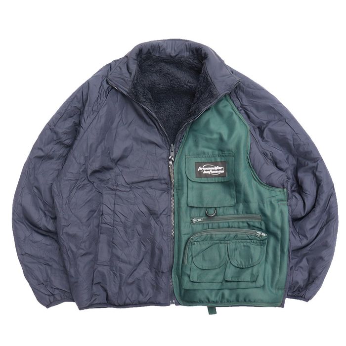 Gap Reworked GAP Tactical Reversible Fleece Jacket Black-Tosca | Grailed