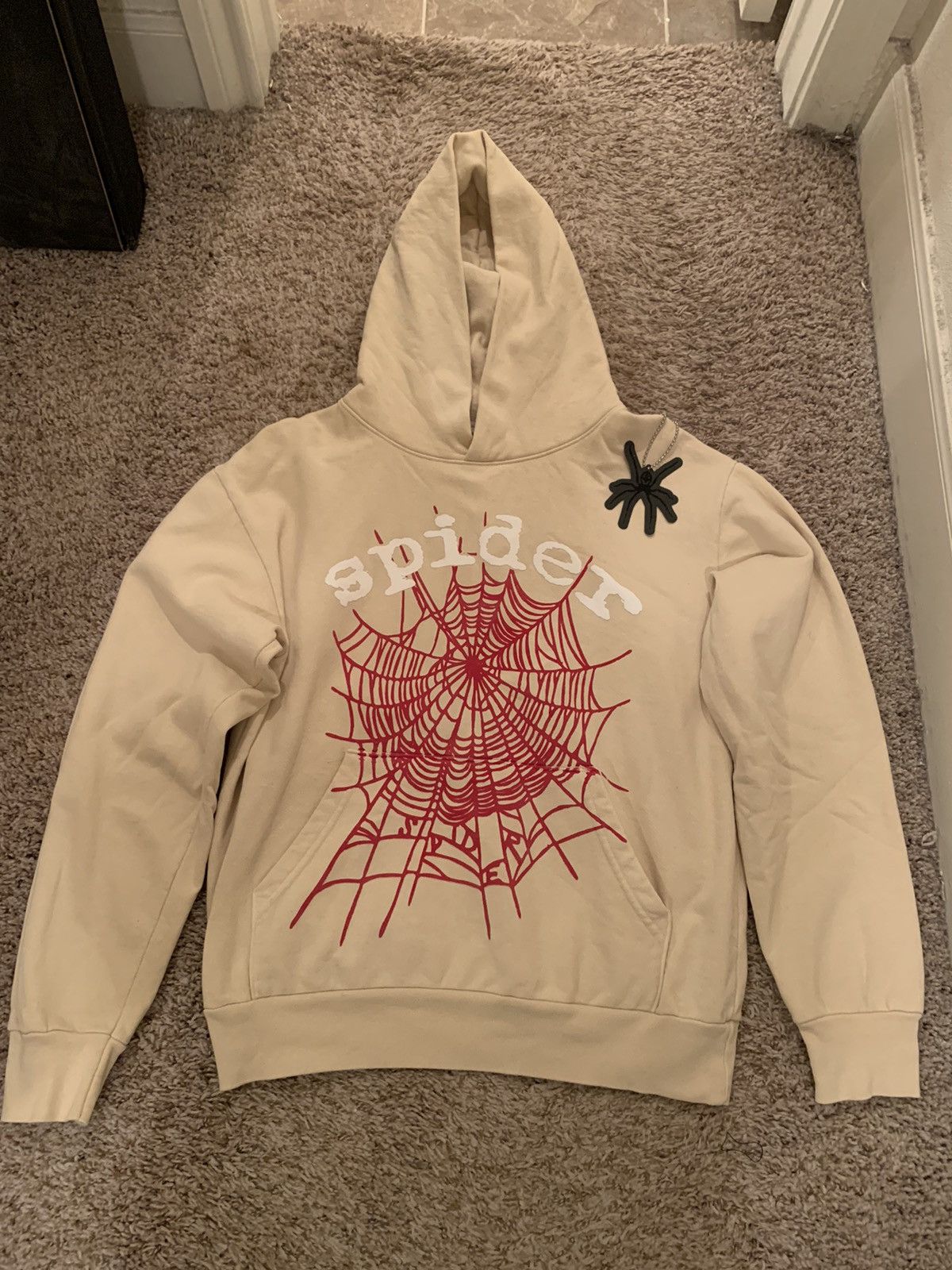 Spider Spider Worldwide OG Beige Hoodie | Grailed