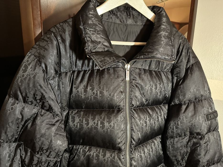 Dior Dior Oblique Monogram Down Jacket Puffer Coat Black | Grailed
