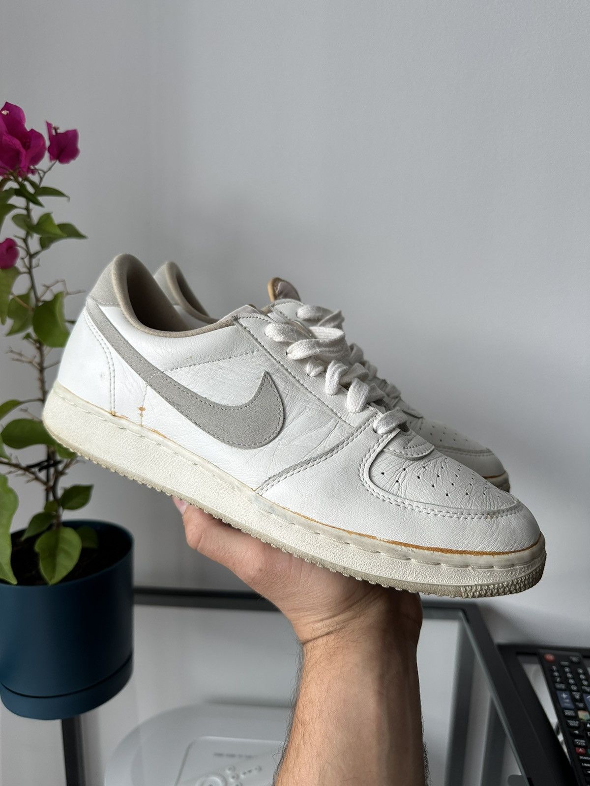 Nike 1985 RARE Nike Convention Neutral Grey leather sneakers | Grailed