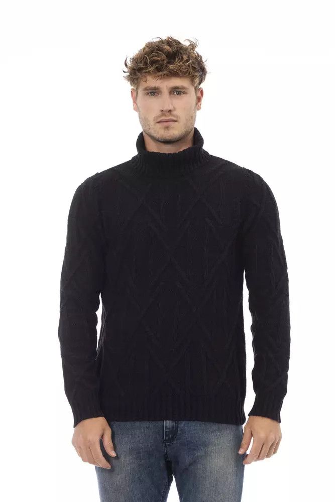 Alpha Studio Alpha Studio Black Merino Wool Sweater | Grailed
