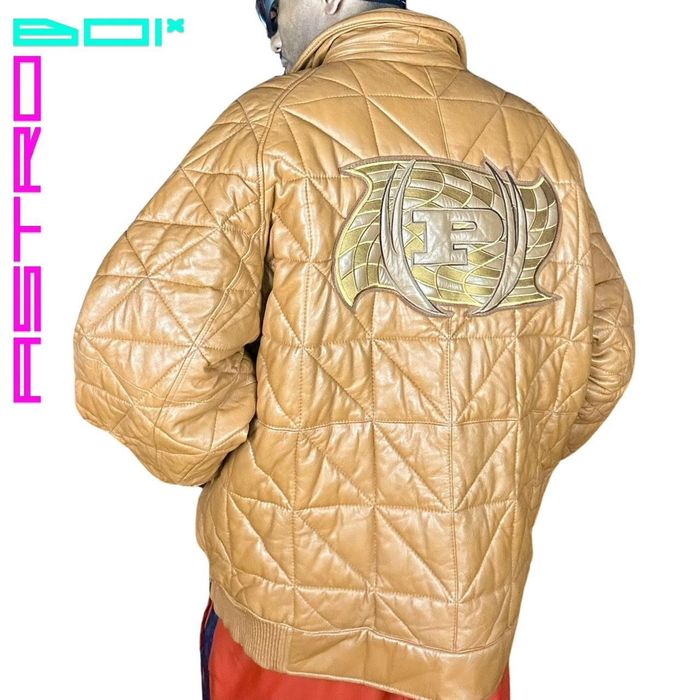 Phat Farm VINTAGE PHAT FARM OVERSIZED LEATHER JACKET_ TAN | Grailed