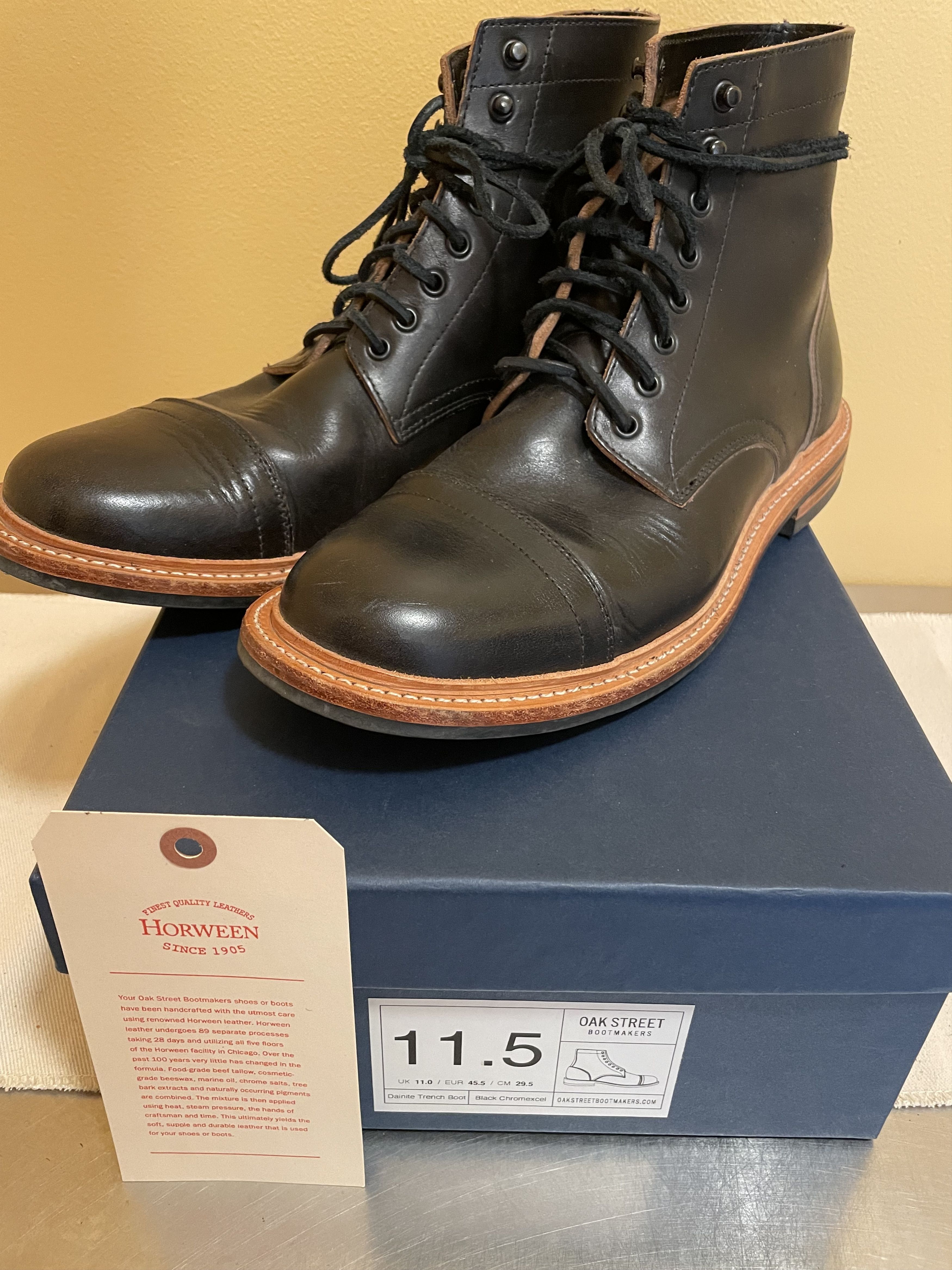 Oak Street Bootmakers Trench Boot - Cap Toe - Black Chromexcel | Grailed