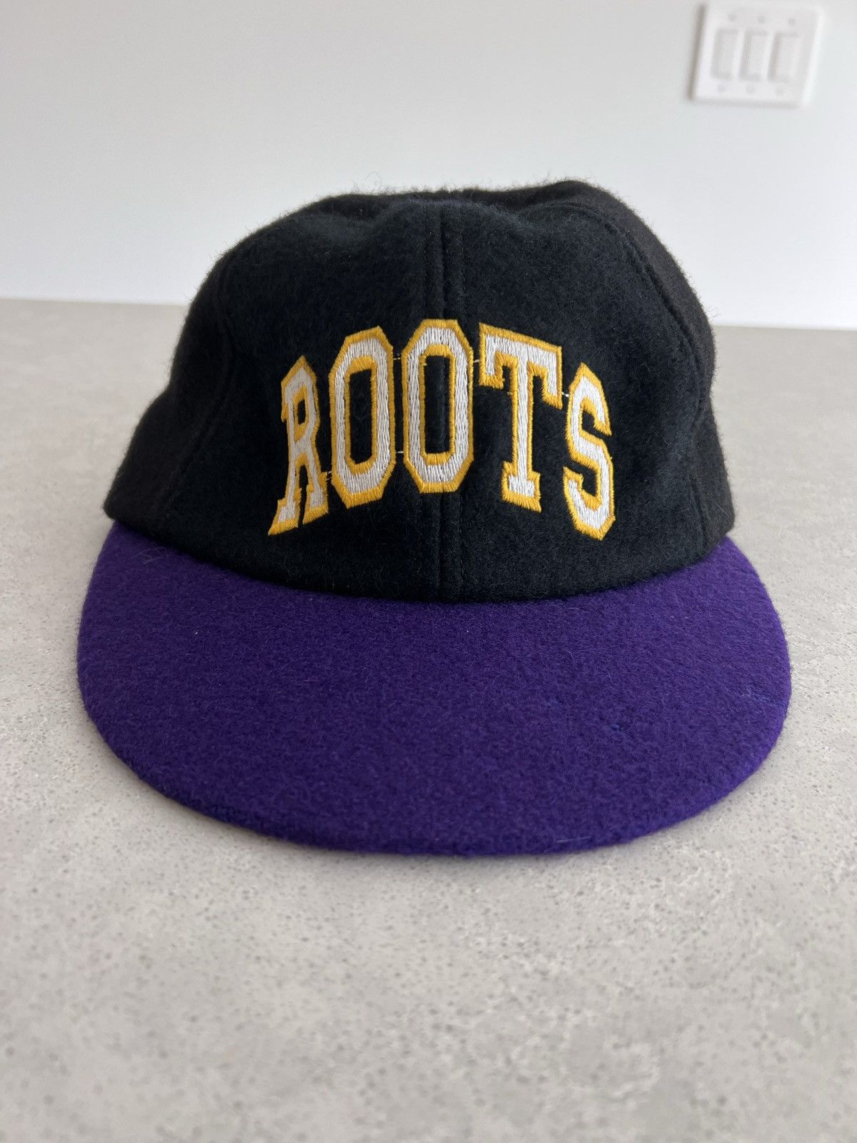Roots × Vintage Vintage 90s Roots Wool Spellout Hat Adjustable Strap ...