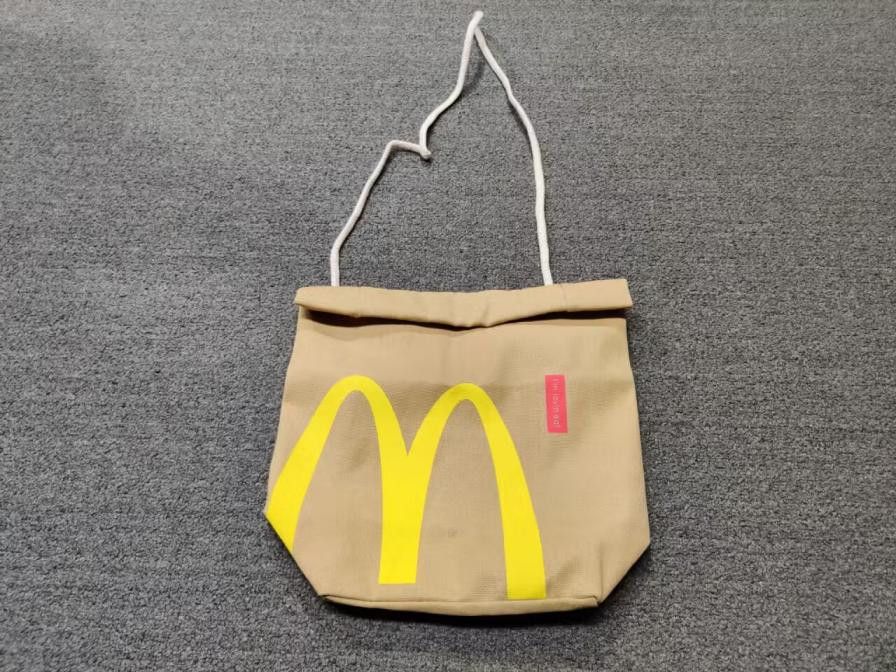 Streetwear McDonalds Bag Canvas Shoulder Bag Beige Color | Grailed