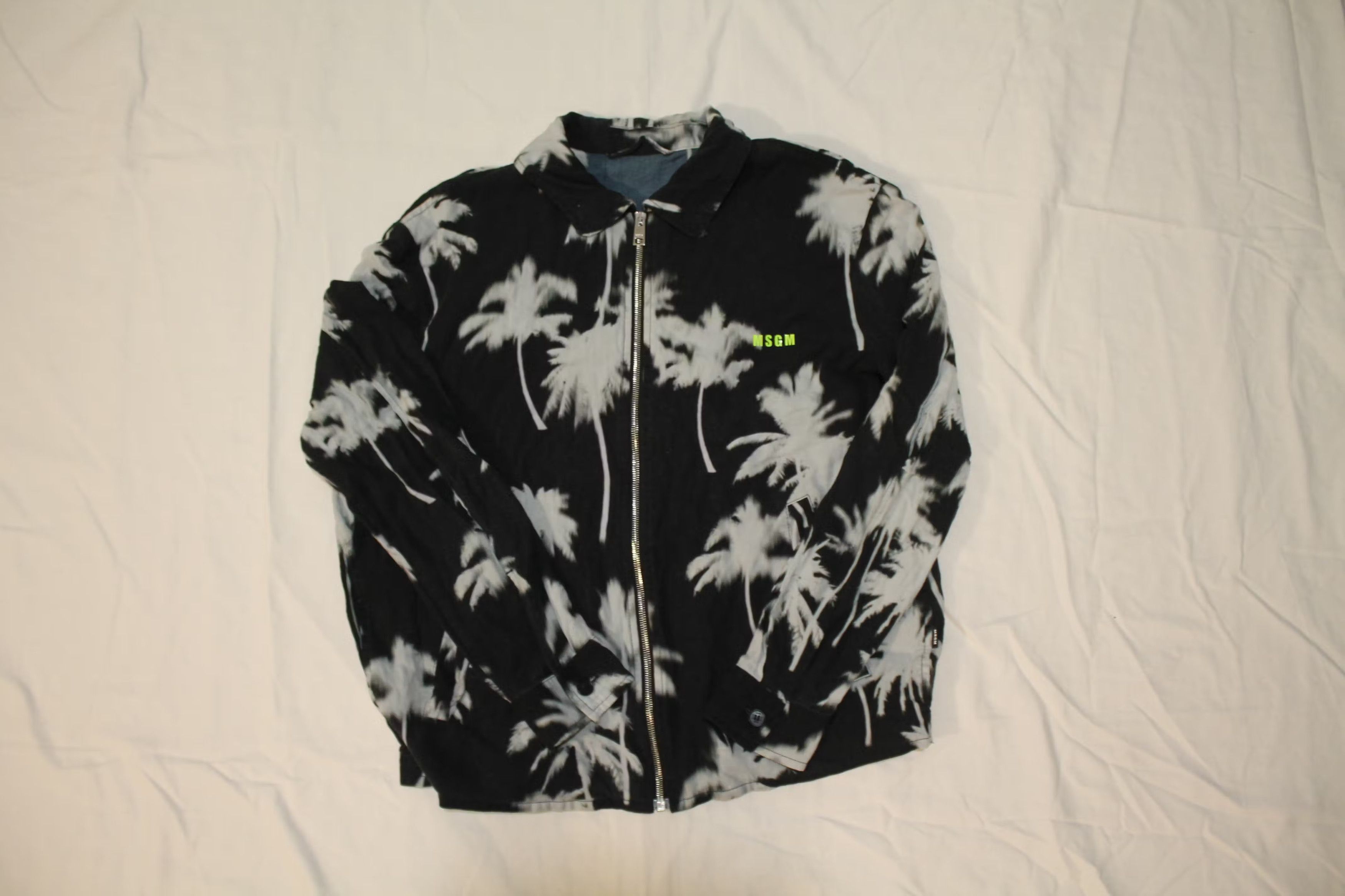 Luxury × MSGM × Streetwear PALM TREE PRINT ZIP BLOUSON JACKET | Grailed