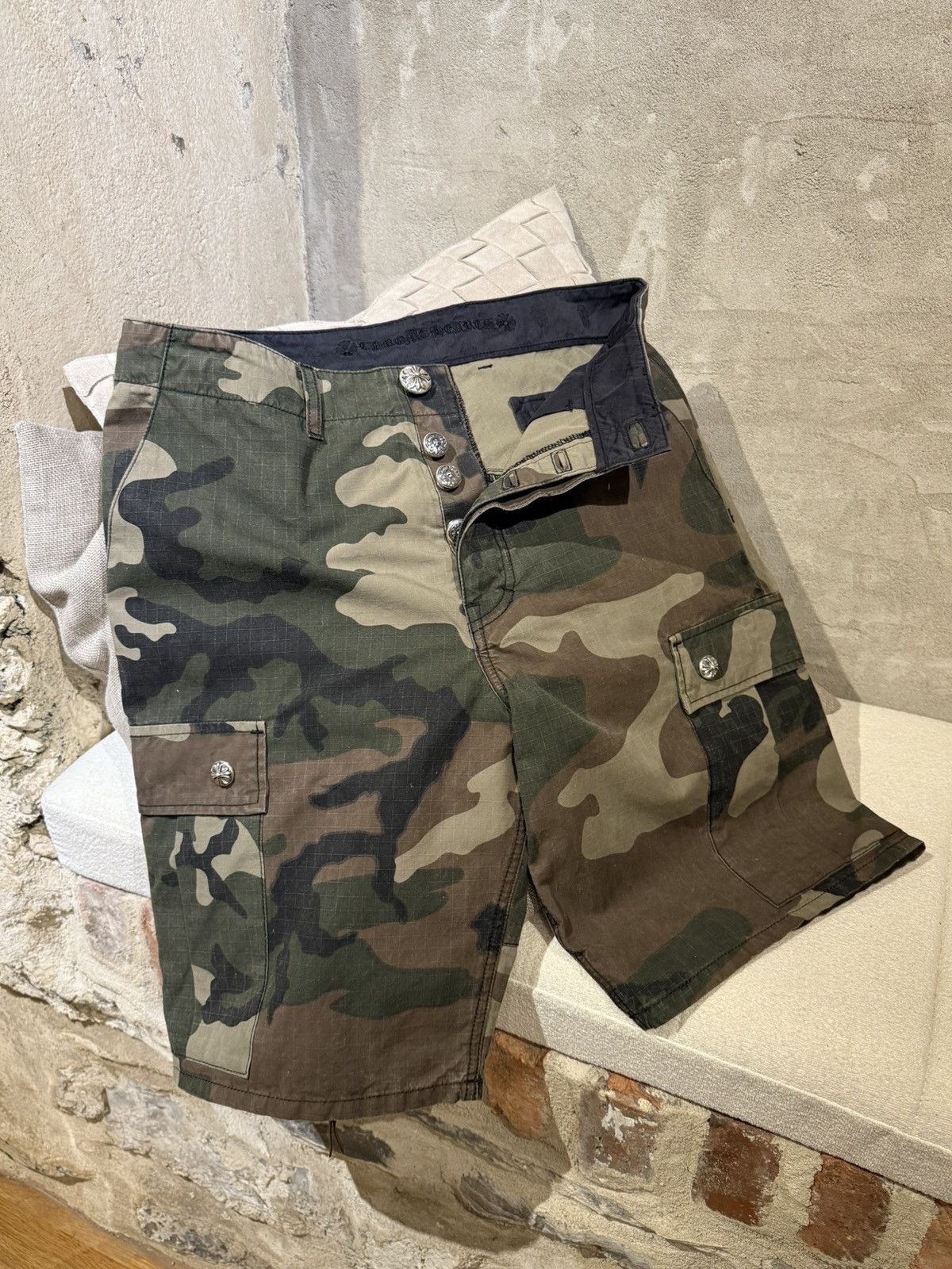 Chrome Hearts SOLD Chrome Hearts Devil Dog Camo Shorts | Grailed
