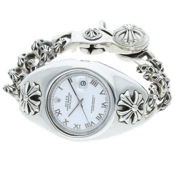 Chrome Hearts Chrome Hearts x Rolex DateJust Fancy Link Watch | Grailed