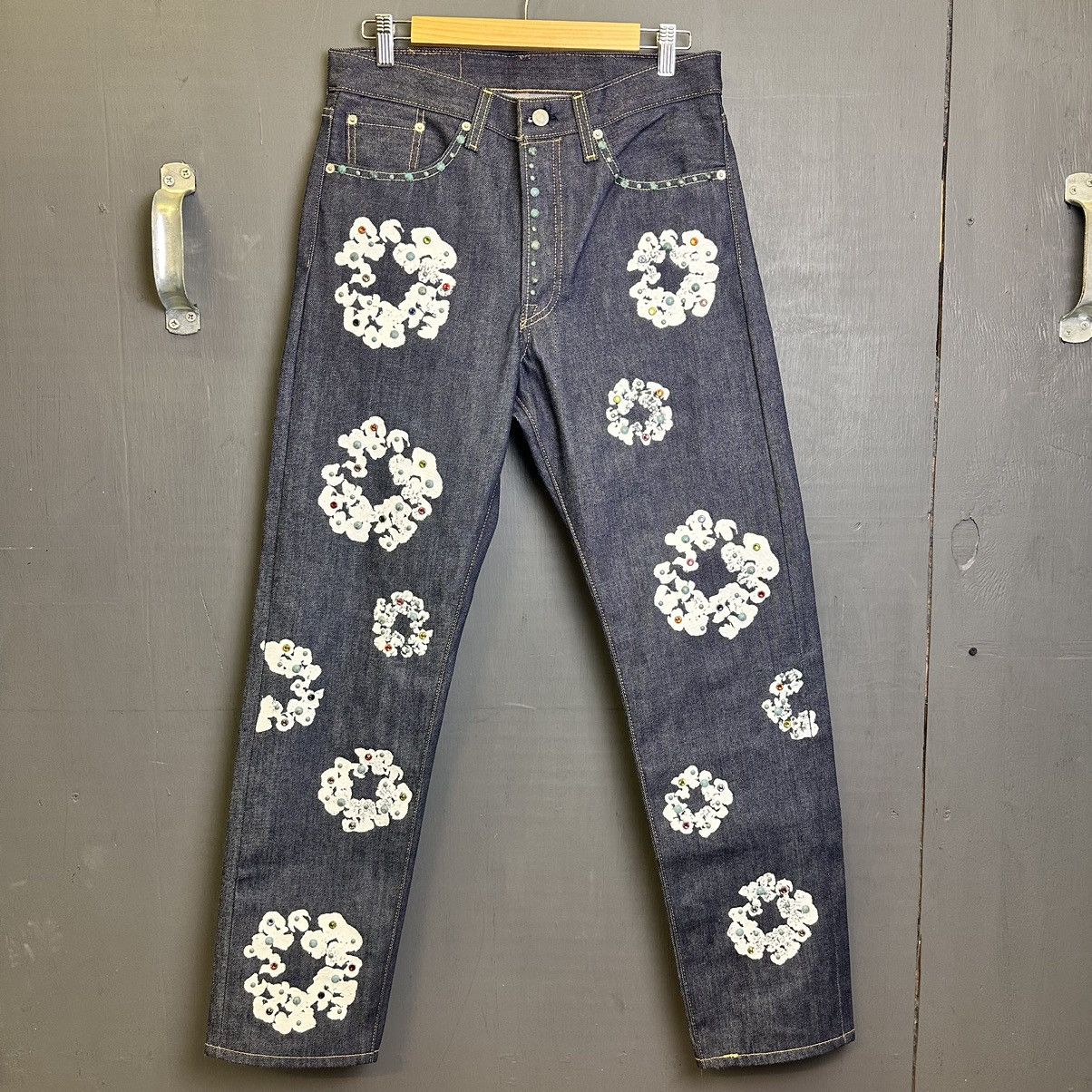 DENIM TEARS Denim Tears Rhinestone Cotton Wreath Jeans new | Grailed