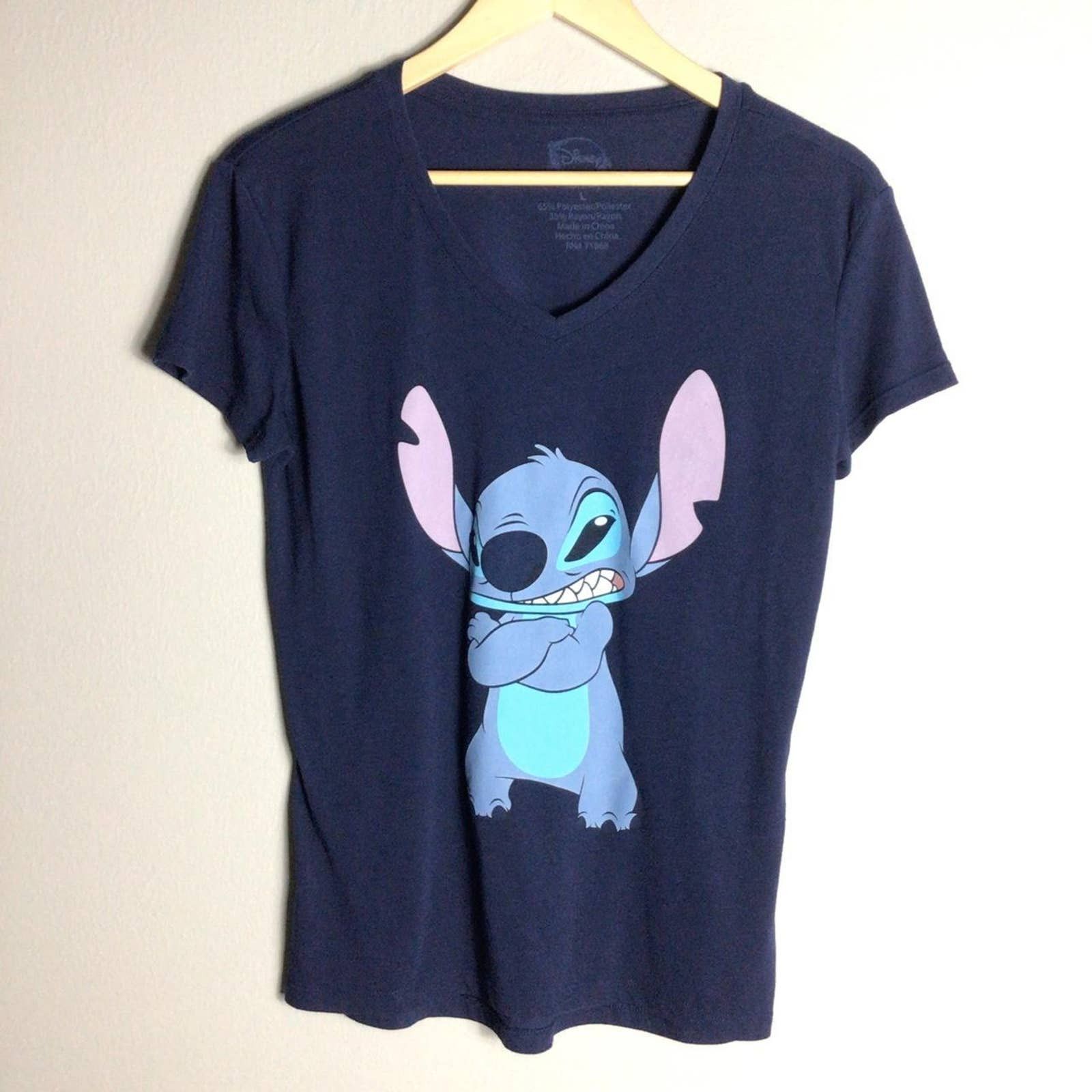 Disney Y2K Disney Stitch Large Navy Blue T Shirt | Grailed