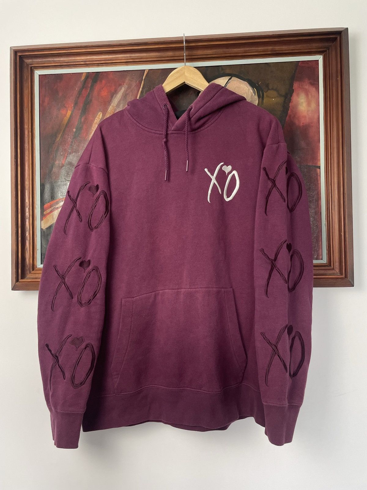 H&M × The Weeknd × XO The Weeknd XO Band Hoodie Burgund Rare H&m Collab ...