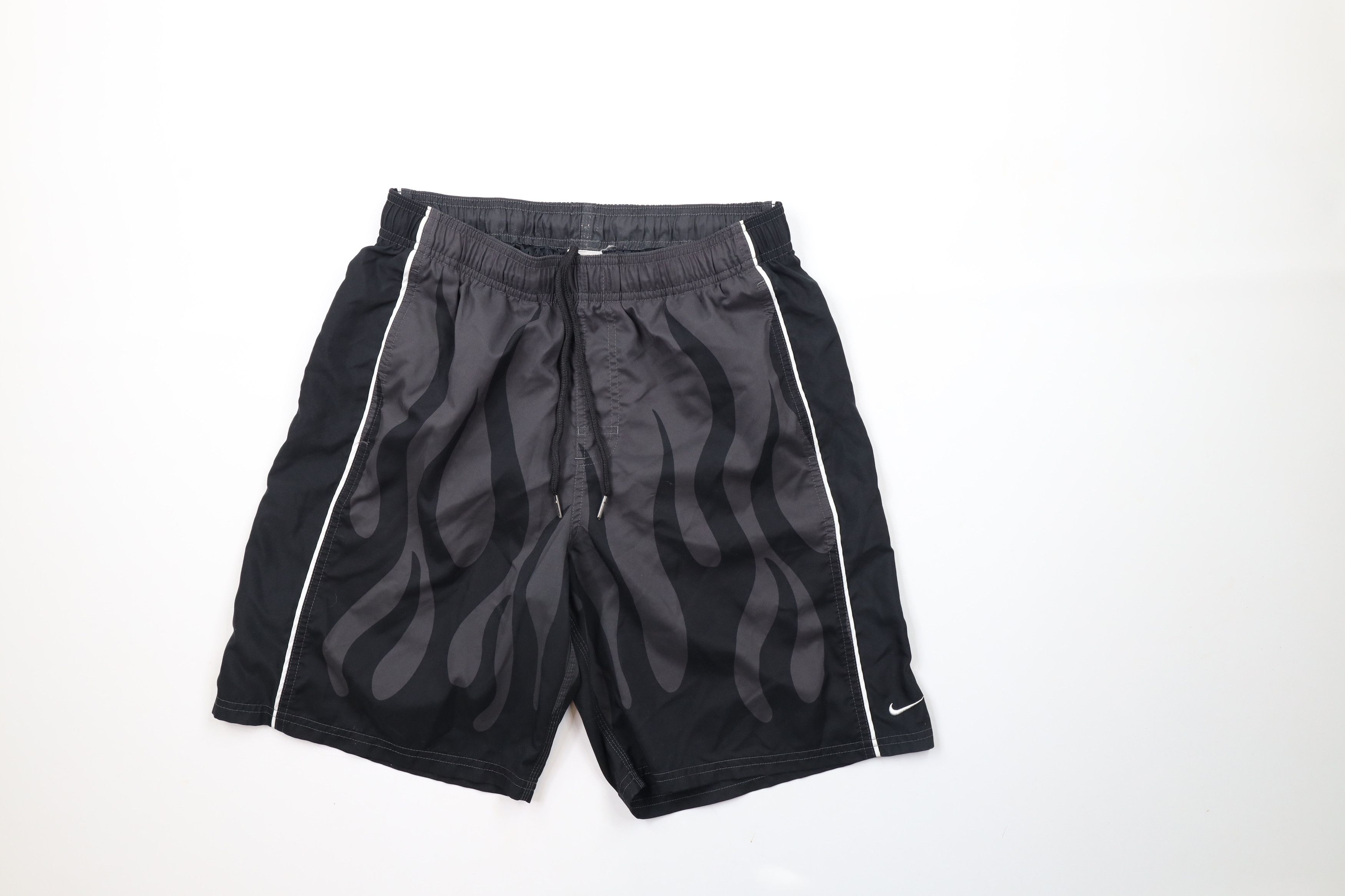 Nike × Vintage Vintage Nike Scott Mini Swoosh Fire Flames Lined Shorts ...