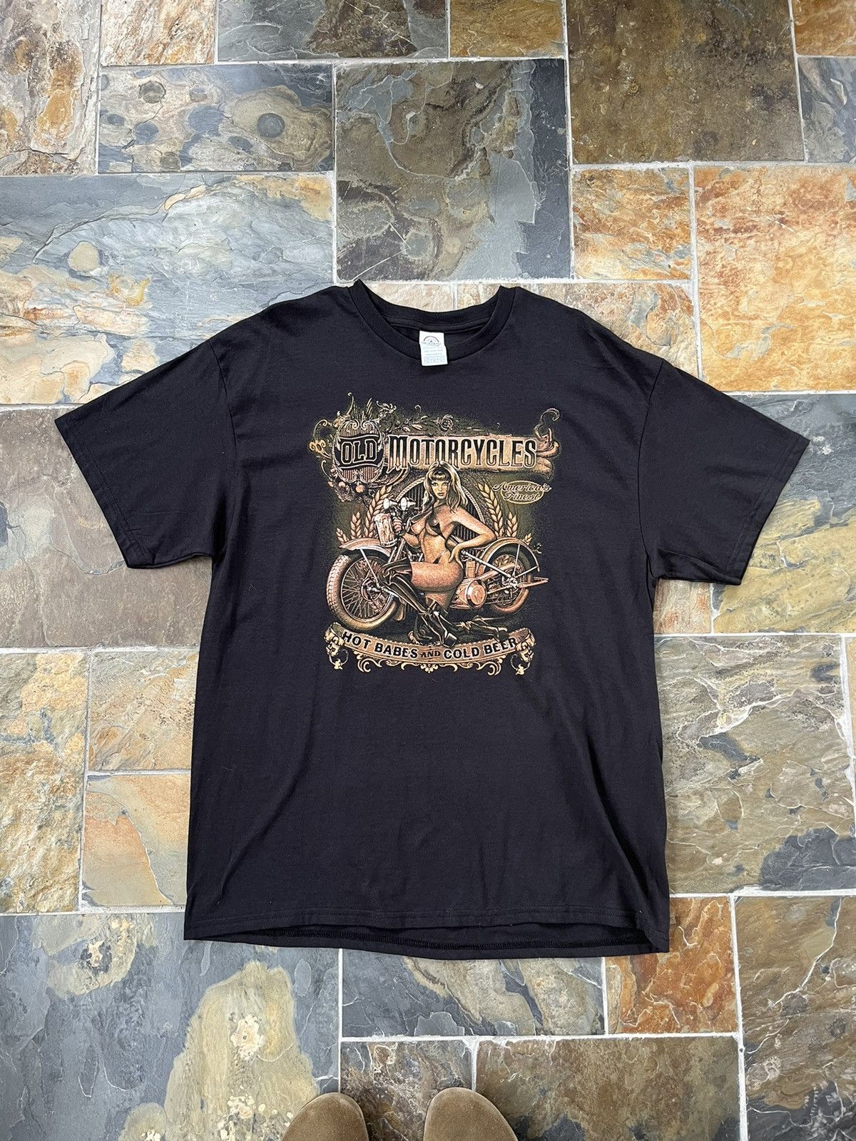 Harley Davidson Old Motorcycle Pin-Up Girl Tee | Grailed