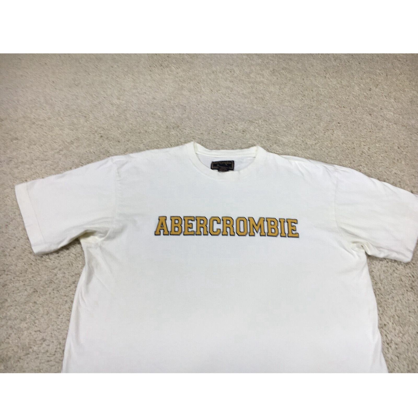 Abercrombie & Fitch Vintage Abercrombie & Fitch Shirt Mens Large White Logo Short Sleeve USA 90s ...
