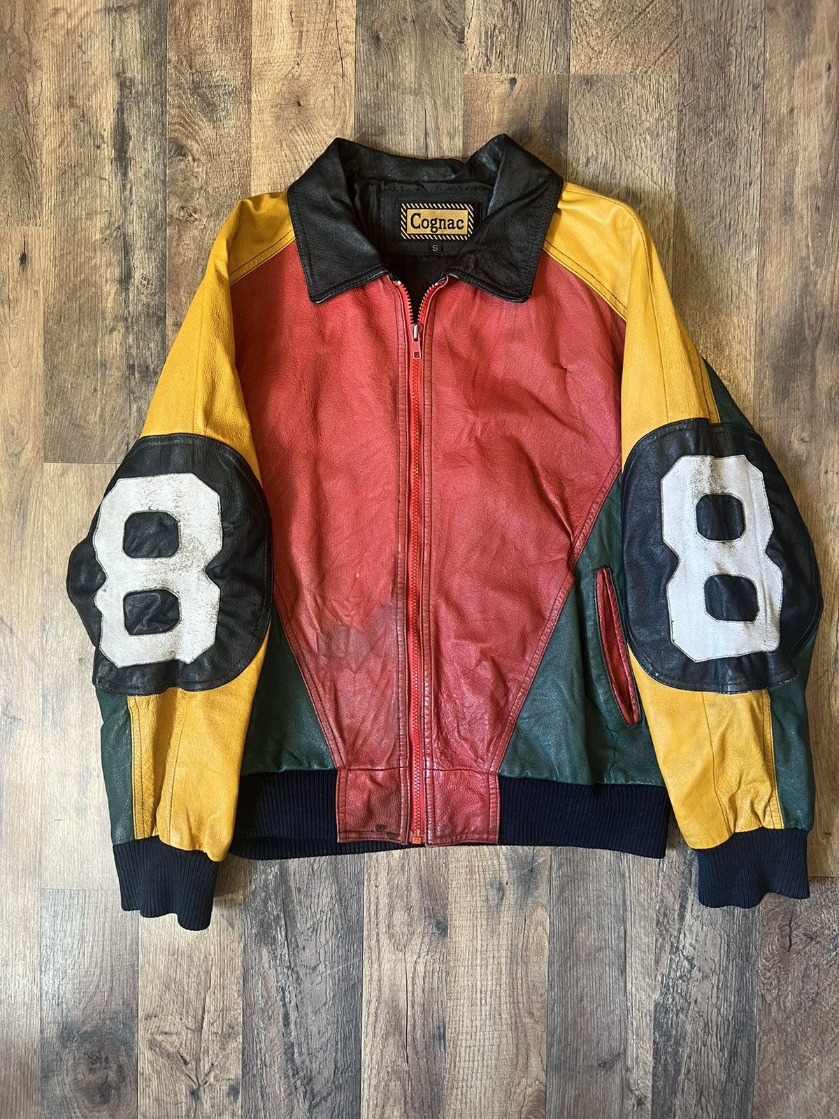 Vintage Vintage 90s Iconic 8 Ball Billiards Leather Jacket | Grailed