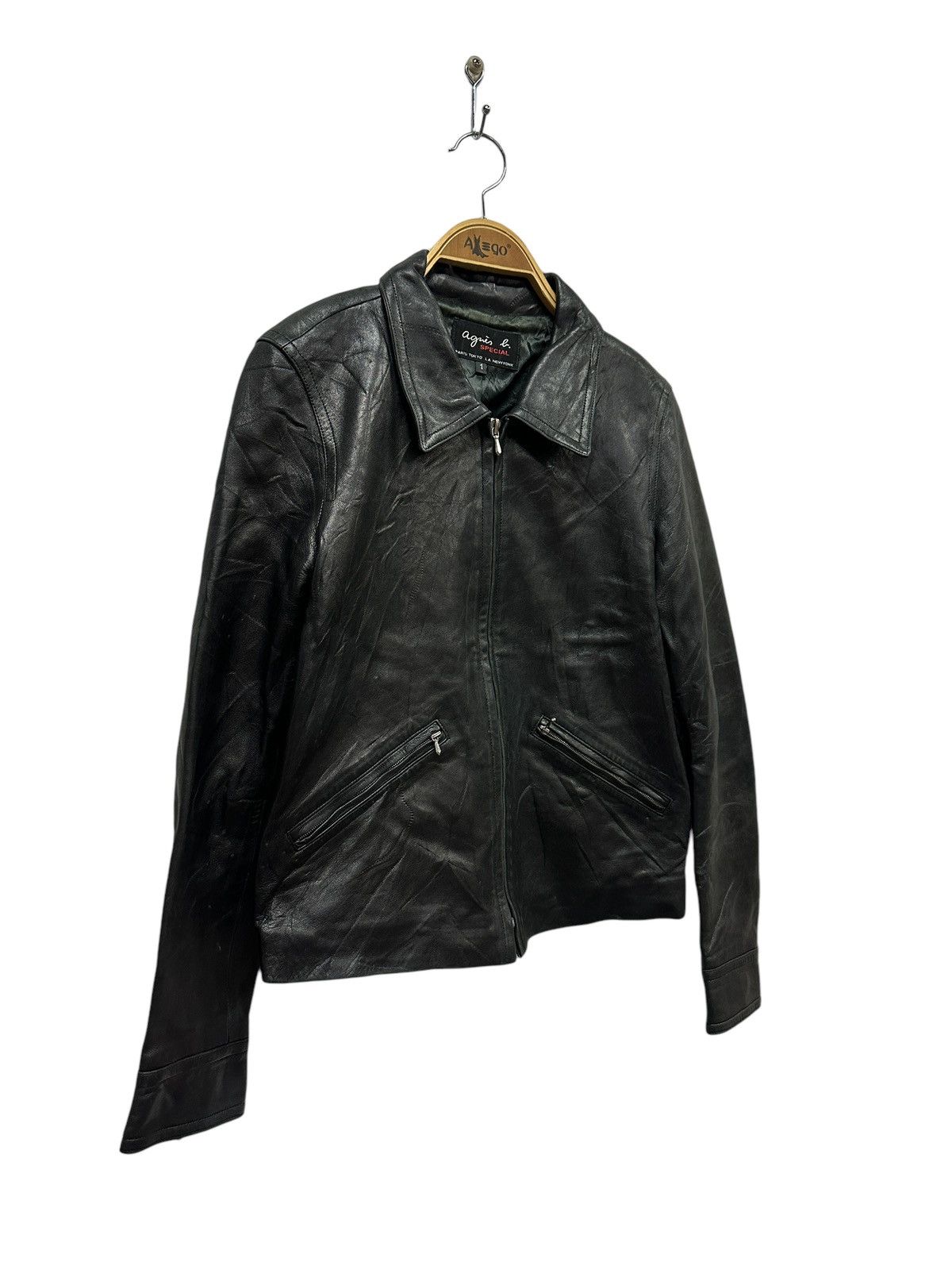 Vintage 🔥vintage agnes b special sheepskin leather jacket thrashed ...