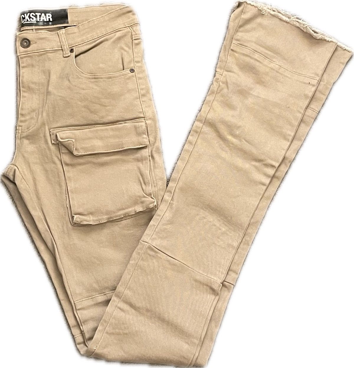 Rockstar Games Rockstar Original: Beige Stacked Flared jeans | Grailed