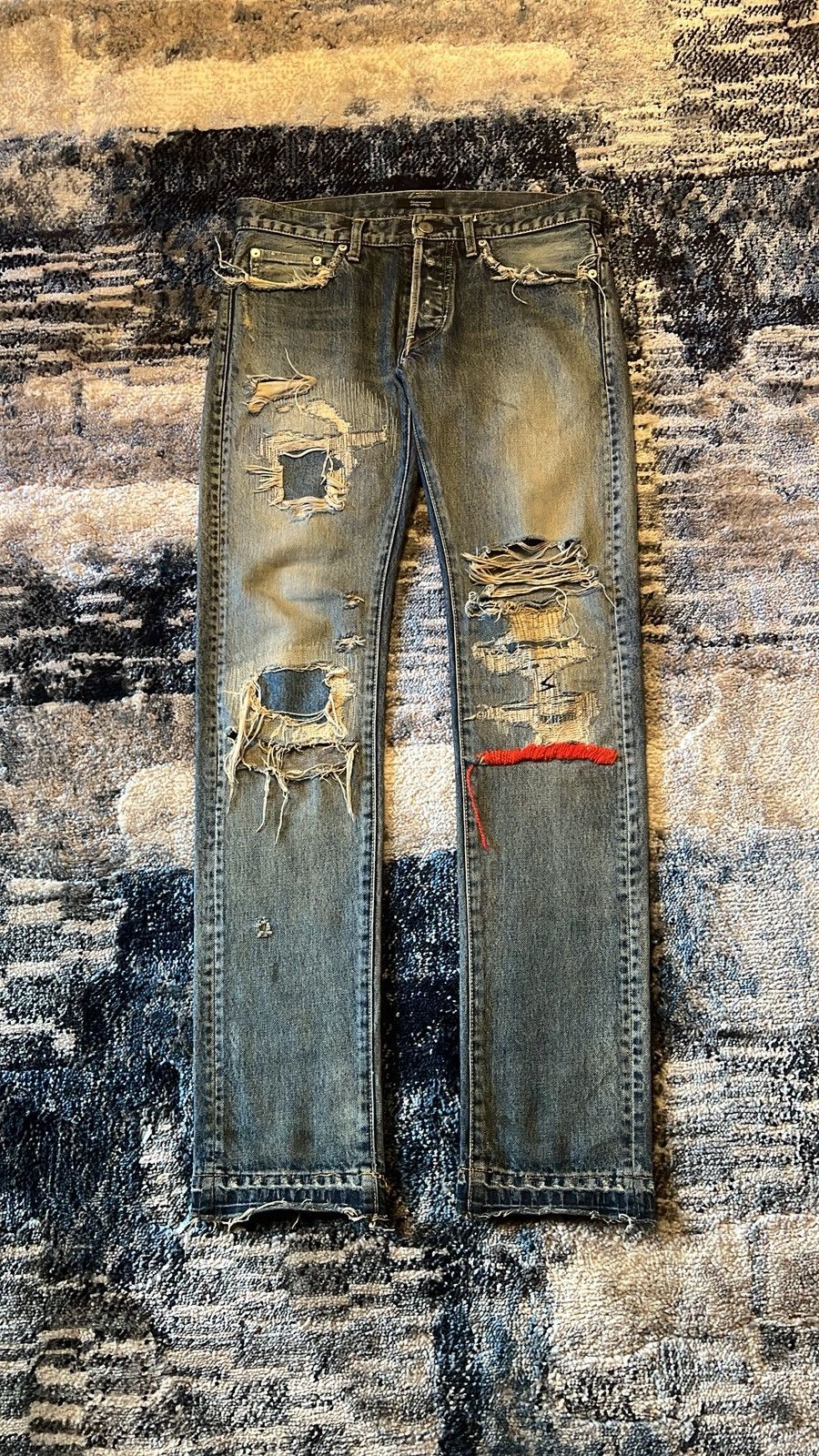 Jun Takahashi × Undercover SS10 Undercover Red Yarn 68 Denim | Grailed