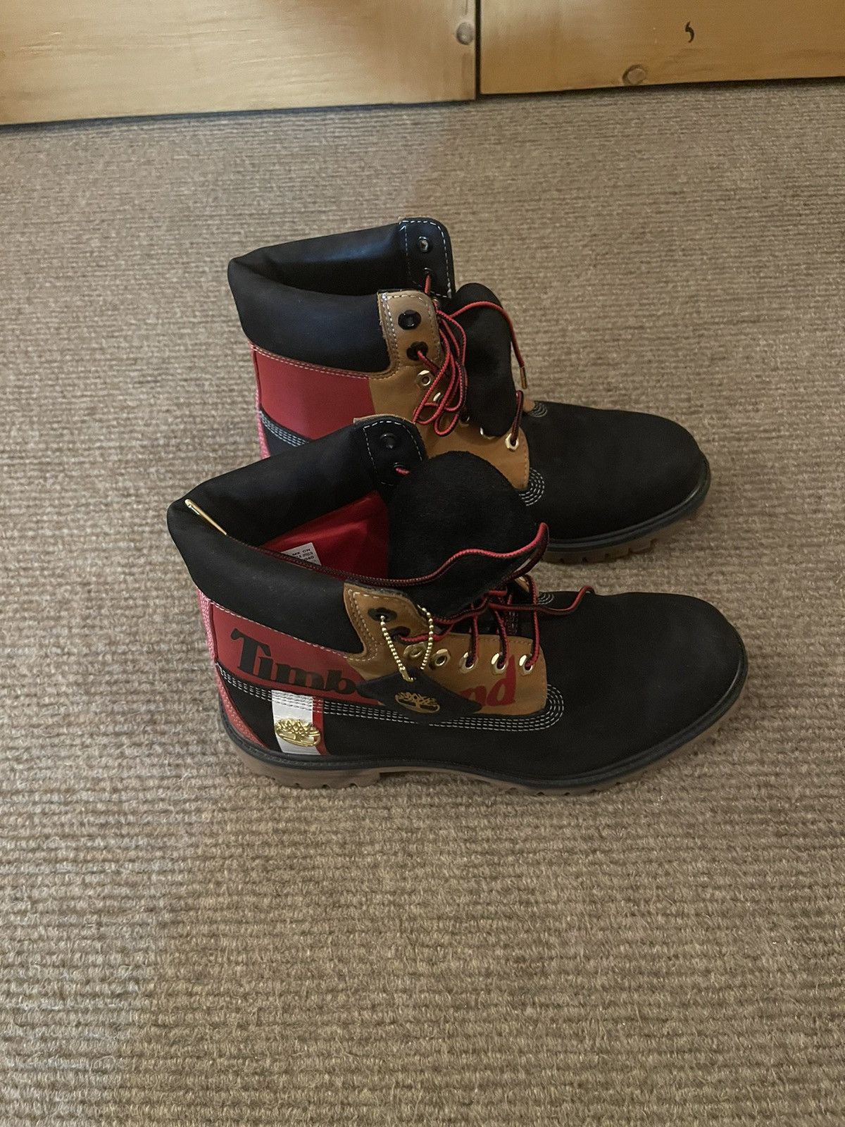 Timberland Black and Red Timberland | Grailed