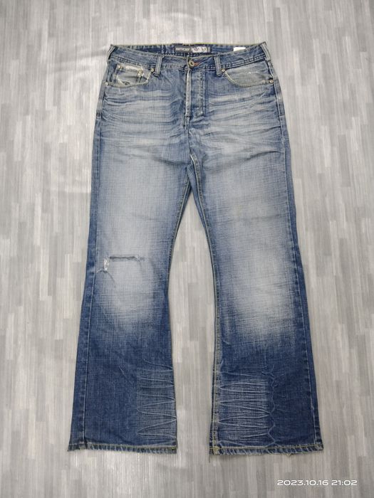 Distressed Denim SICK RIPED FLARE SMOG DENIM PANTS | Grailed