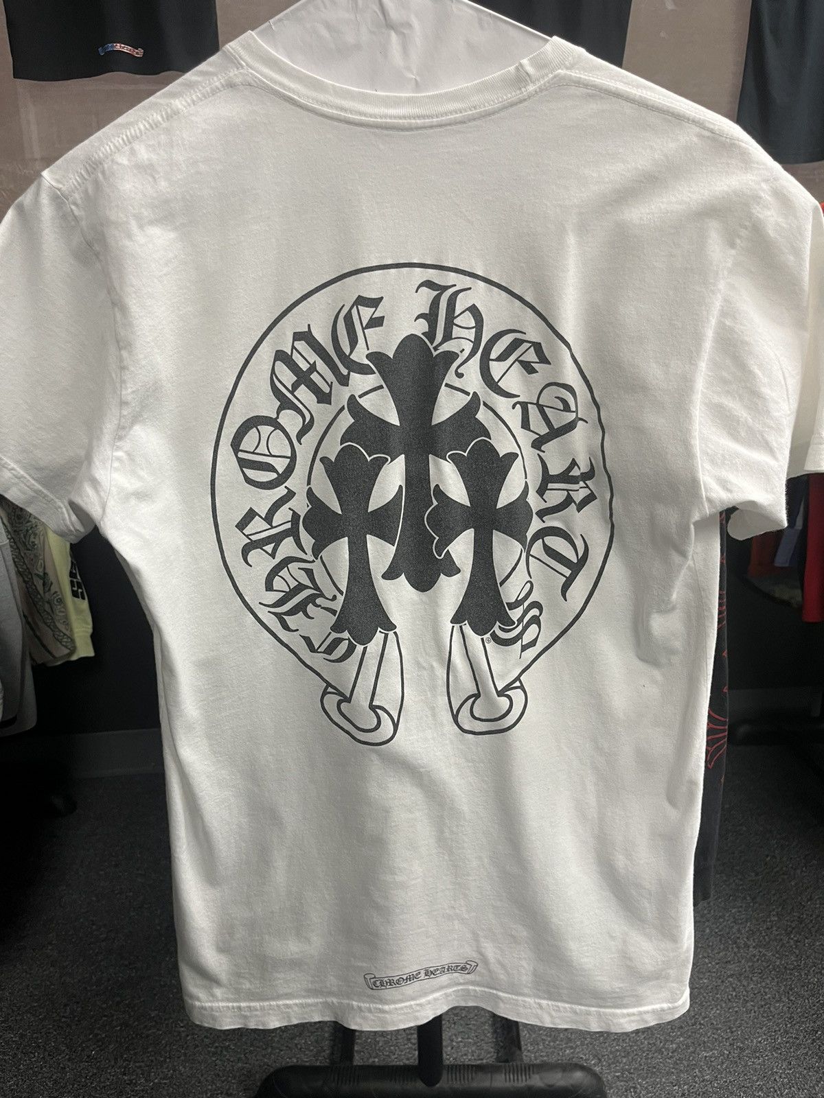 Chrome Hearts Chrome Hearts ‘Triple Cross Horseshoe’ White Tee -Size M ...