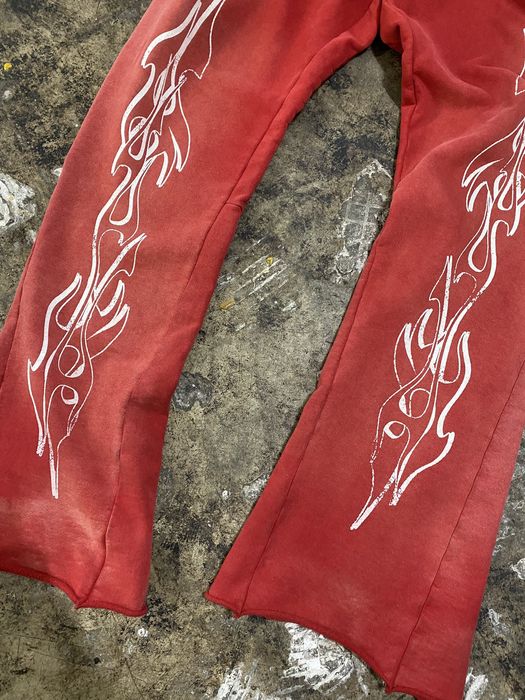 HELLSTAR Hellstar Red Flame Flare Sweatpants | Grailed HELLSTAR Hellstar Red Flame Flare Sweatpants | Grailed